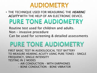 hearing loss& hearing tests and required measures | PPTX