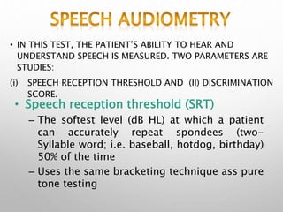 hearing loss& hearing tests and required measures | PPTX