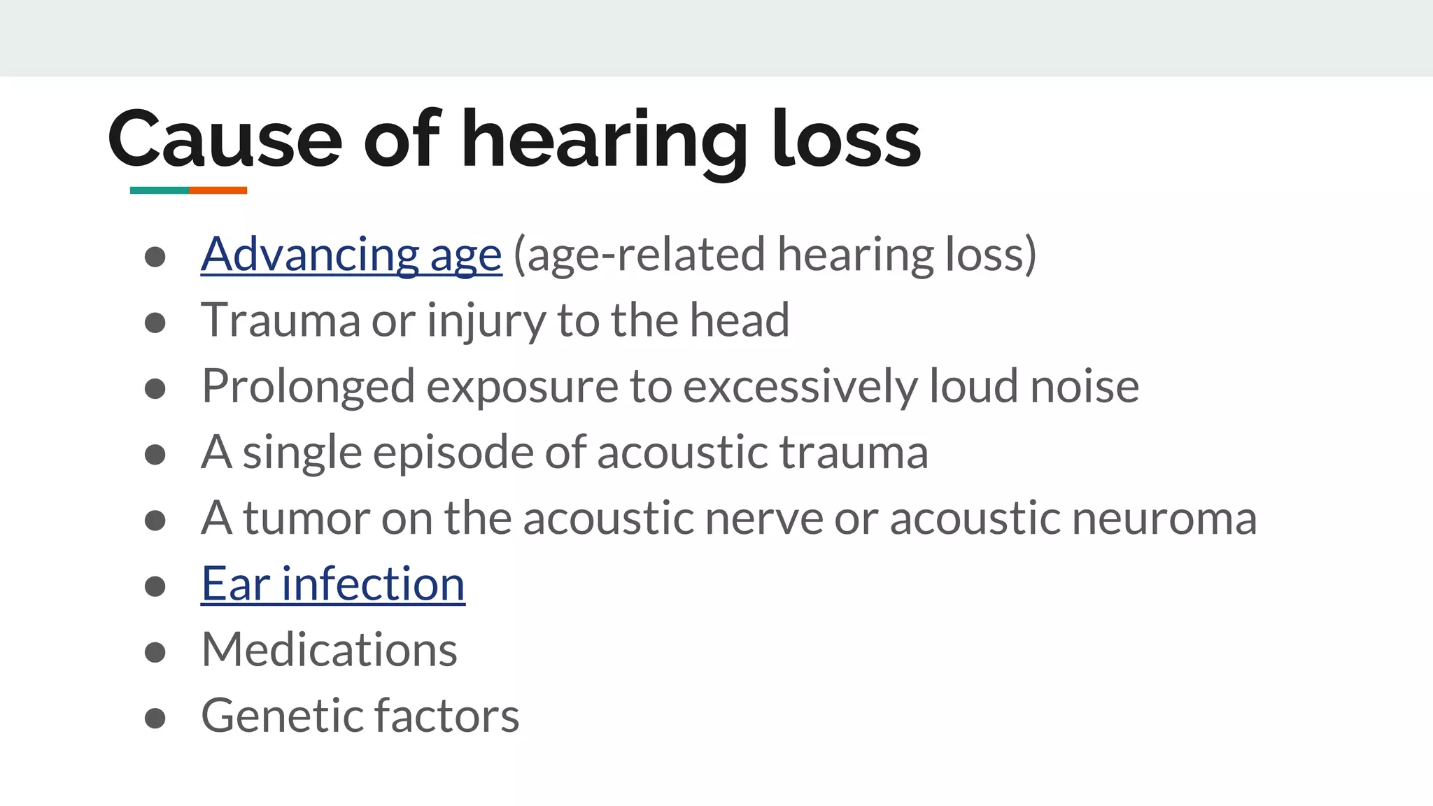 Hearing loss | Cause of hearing loss | Symptoms | Hearingsol | PPTX