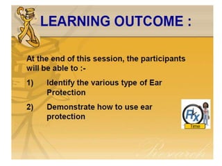 Hearing safety awareness training | PPTX