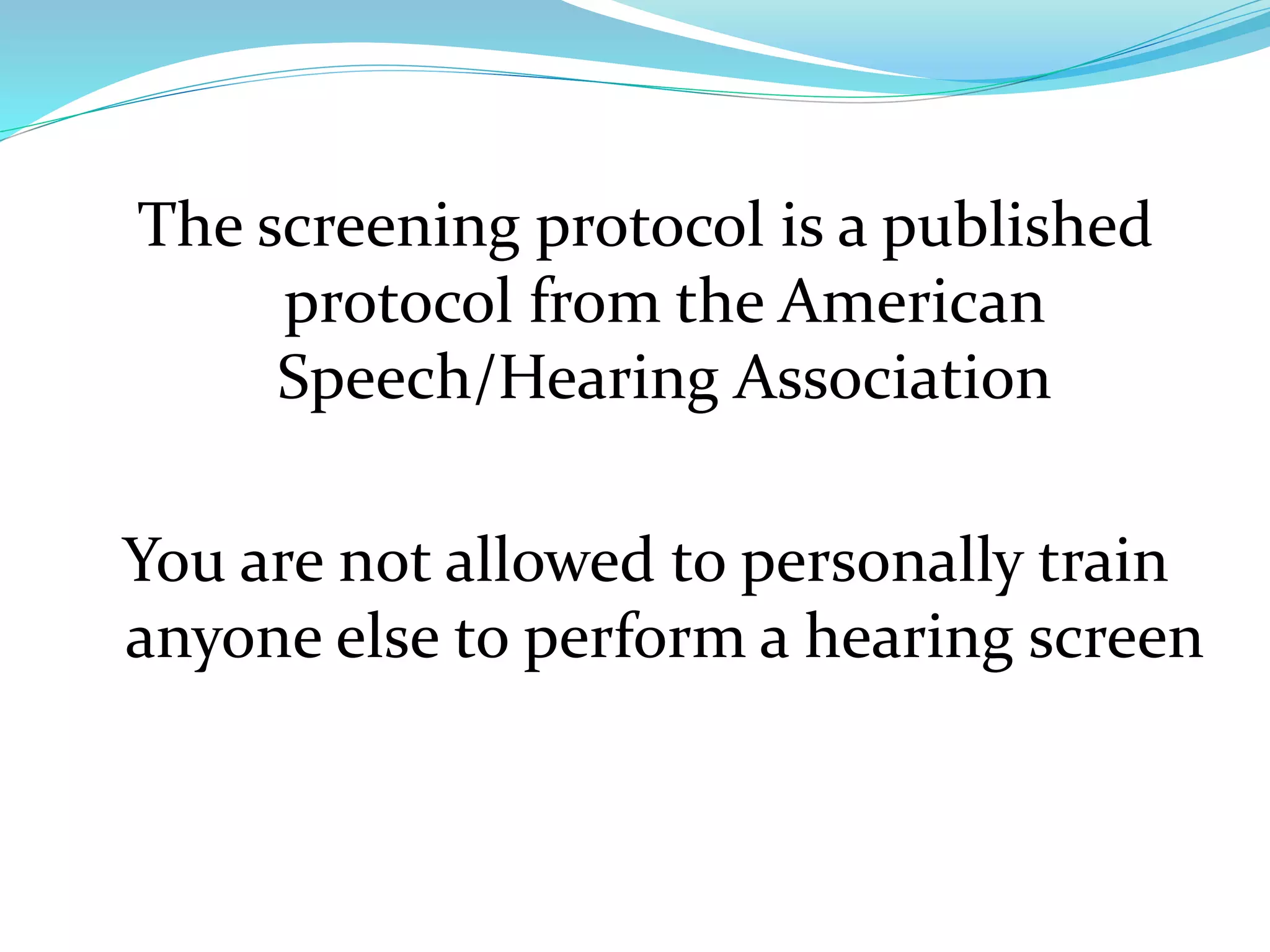 CCSD Hearing Screening Training PowerPoint 2014 | PPT