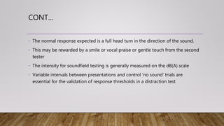 Hearing tests in children | PPTX