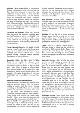 Hearing Voices Coping Strategies | PDF