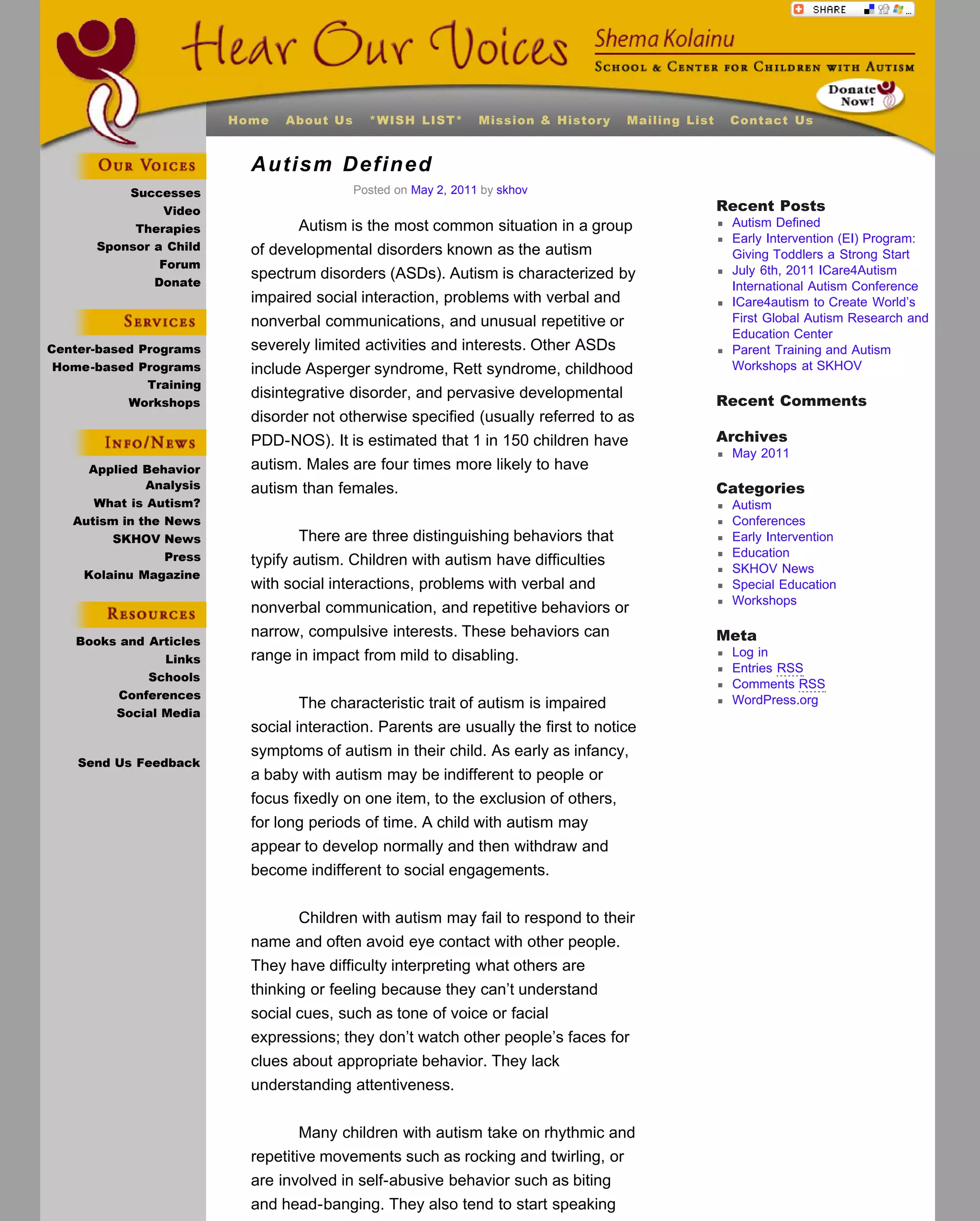 Hear Our Voices - Autism Defined | PDF | Brain and Nervous System ...