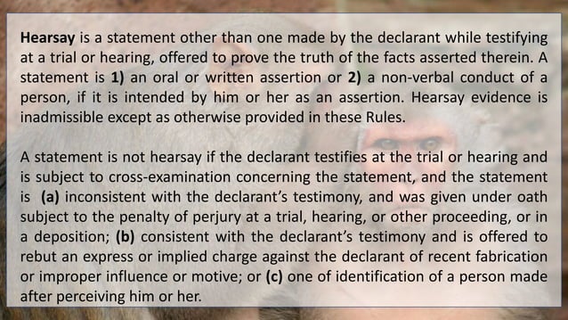 HEARSAY-EVIDENCE POWERPOINT FOR EDUCATIONAL PURPOSES | PPT