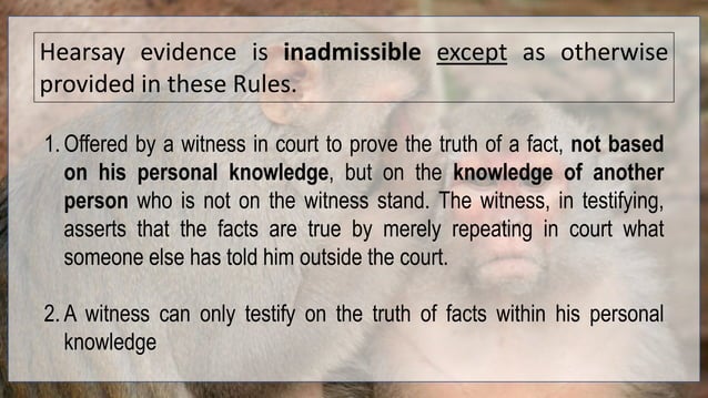 HEARSAY-EVIDENCE POWERPOINT FOR EDUCATIONAL PURPOSES | PPT