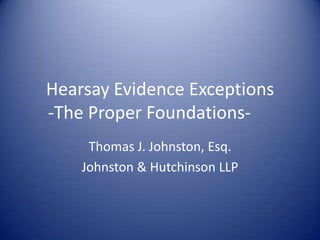 Johnston Hearsay PPT | PPT