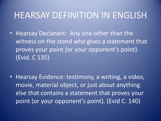 Johnston Hearsay PPT | PPT