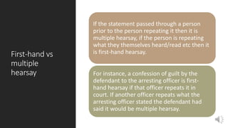 Hearsay in English Law powerpoint | PPTX