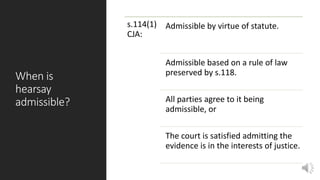 Hearsay in English Law powerpoint | PPTX