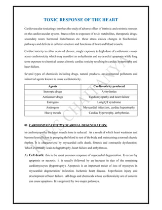 TOXIC RESPONSES OF THE HEART | PDF