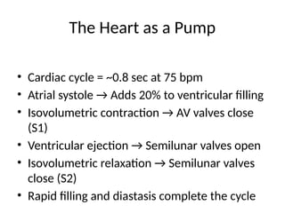 Heart physiology summary powerpoint slides | PPT