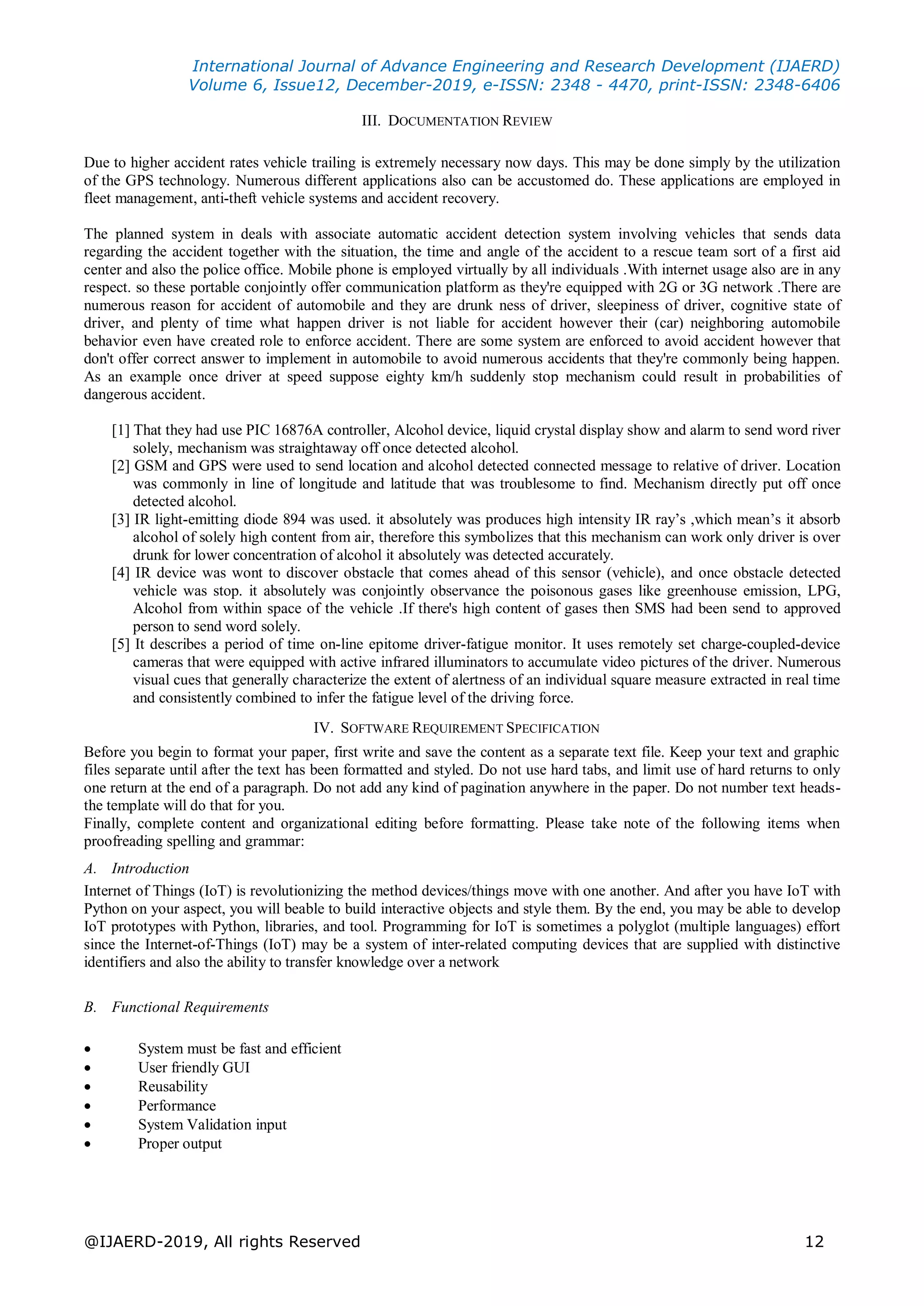 Heart attack and alcohol detection sensor using internet of things | PDF