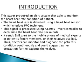 Heart attack detector with SMS alert | PPT