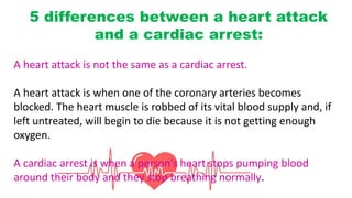 Heart attack v/s cardiac arrest -medical information | PPTX