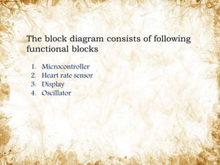 Heartbeat monitor USING IC PIC16F72 | PPT