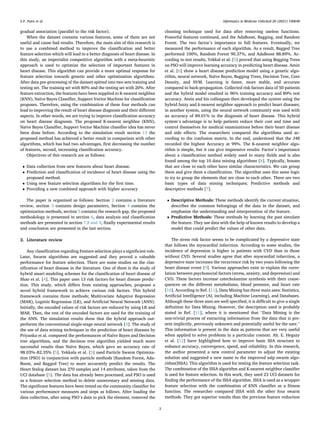 Heart disease prediction by using novel optimization algorithm_ A ...