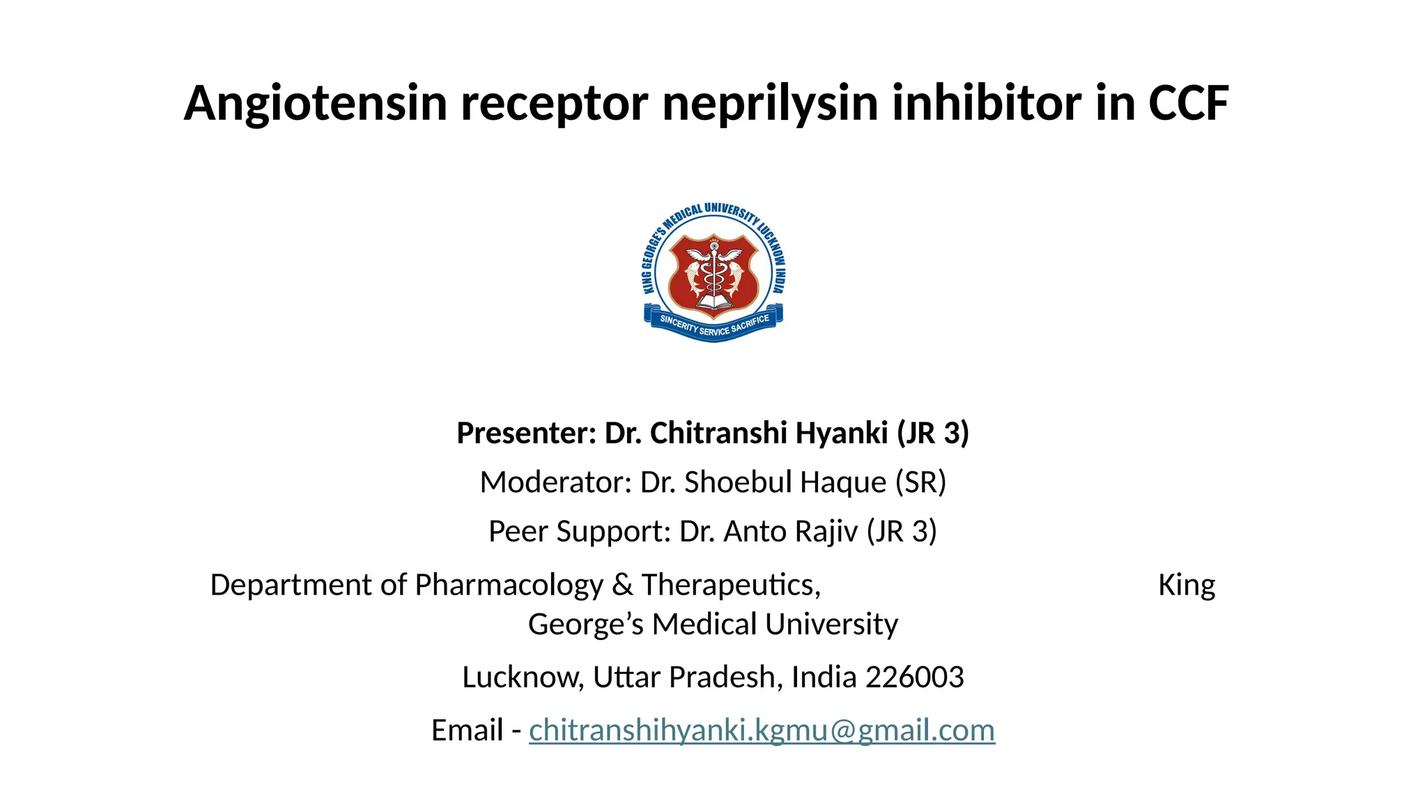 Role of Angiotensin Receptor Neprilysin Inhinitor in Congestive Heart ...