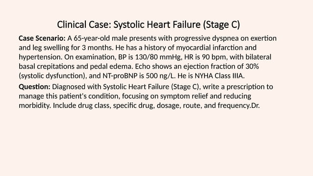Prescribing for Heart Failure: A Guide for MBBS Students | PPTX