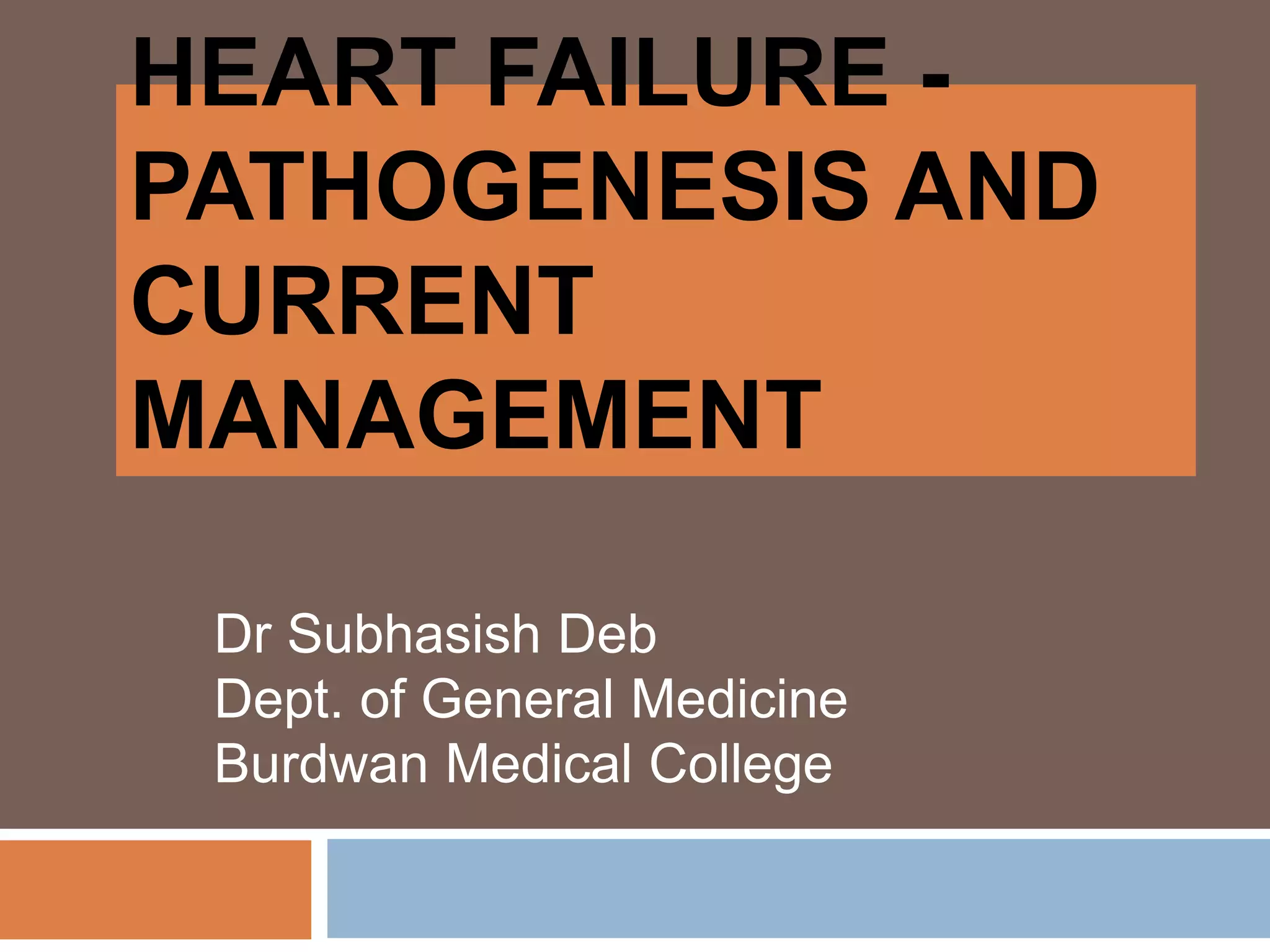 Heart failure - pathogenesis and current management | PPTX