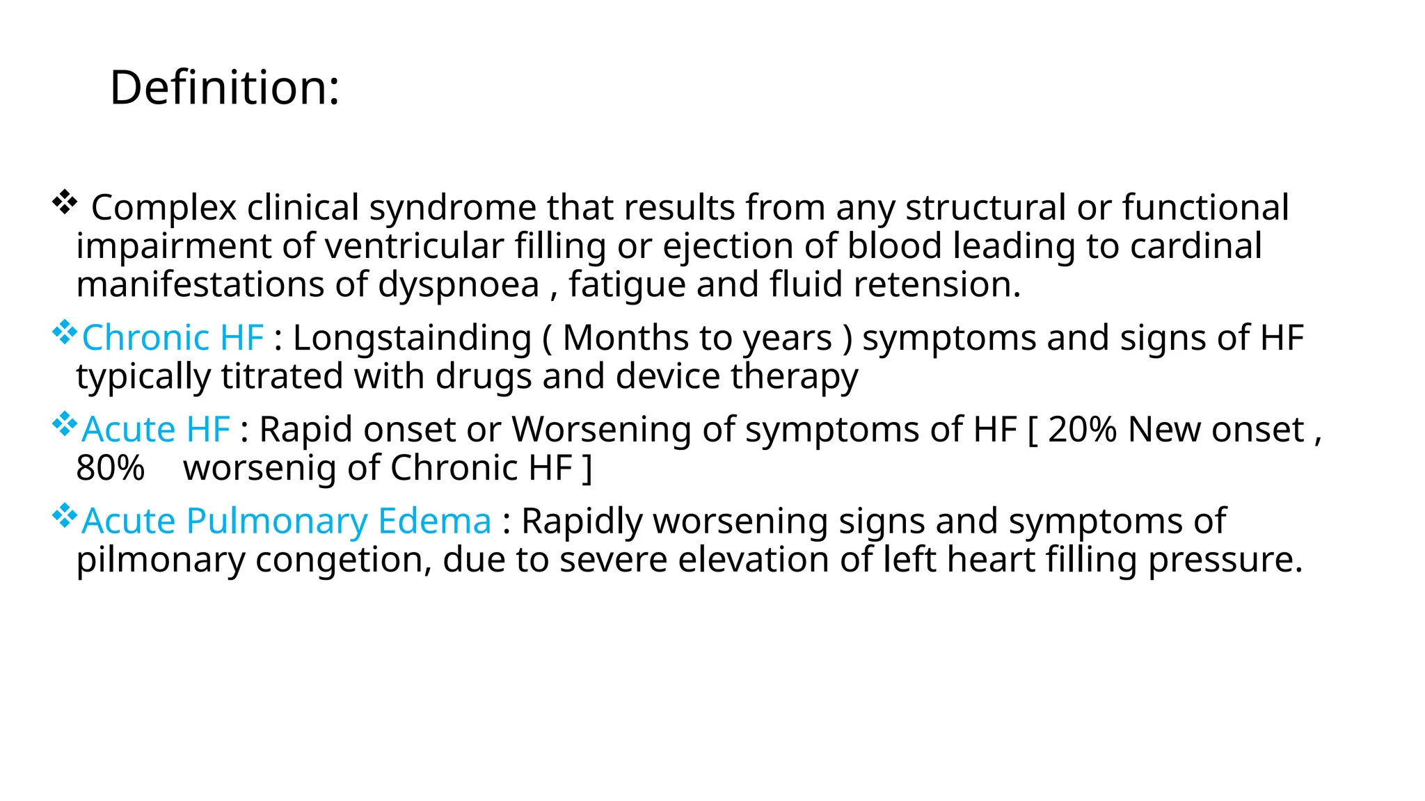 Heart Failure etiology investigations and | PPTX