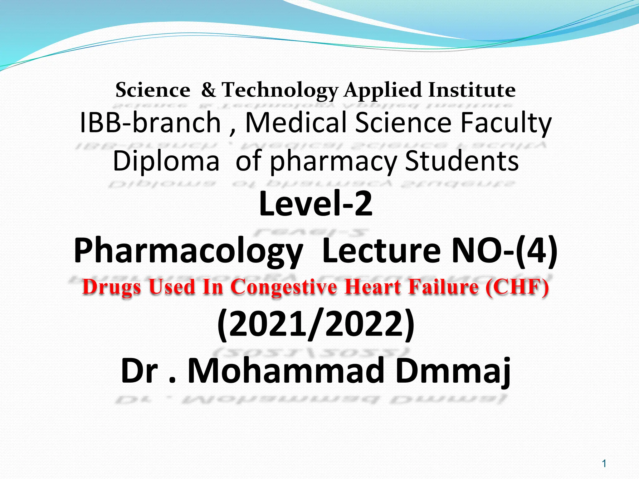 Heart Failure 22.pptx for pharmacy students | PPTX