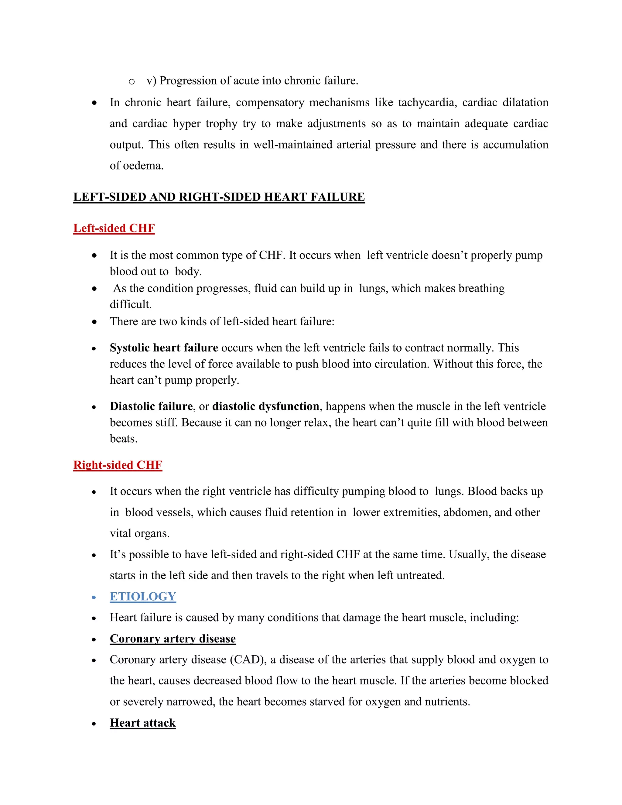 Pathophysiology of Heart failure notes | PDF