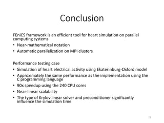 Parallel Left Ventricle Simulation Using the FEniCS Framework | PPT