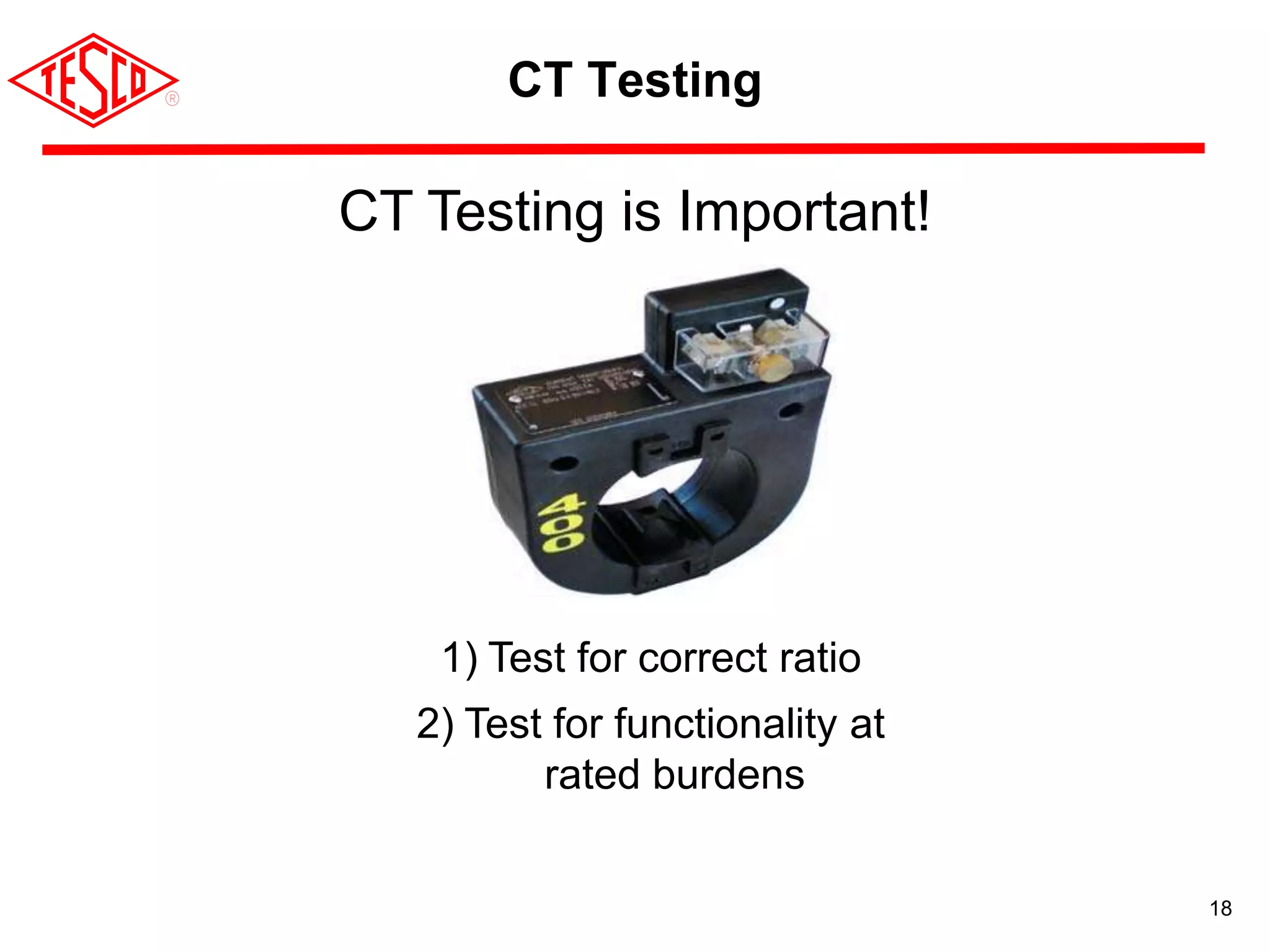 Current Transformers Ratio And Burden Testing Ppt