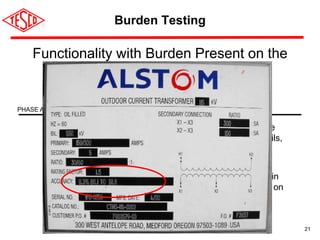 Current Transformers: Ratio & Burden Testing | PPT