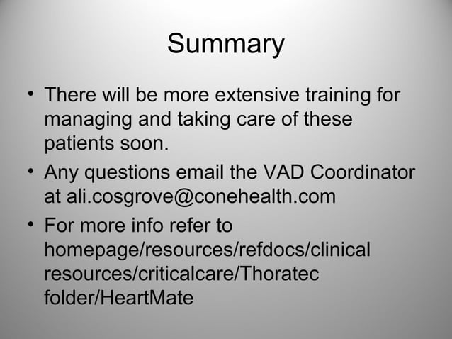 Heart mate ii lvad basic user updated per moses cone | PPT