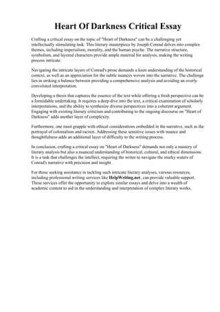 Heart Of Darkness Critical Essay.pdf