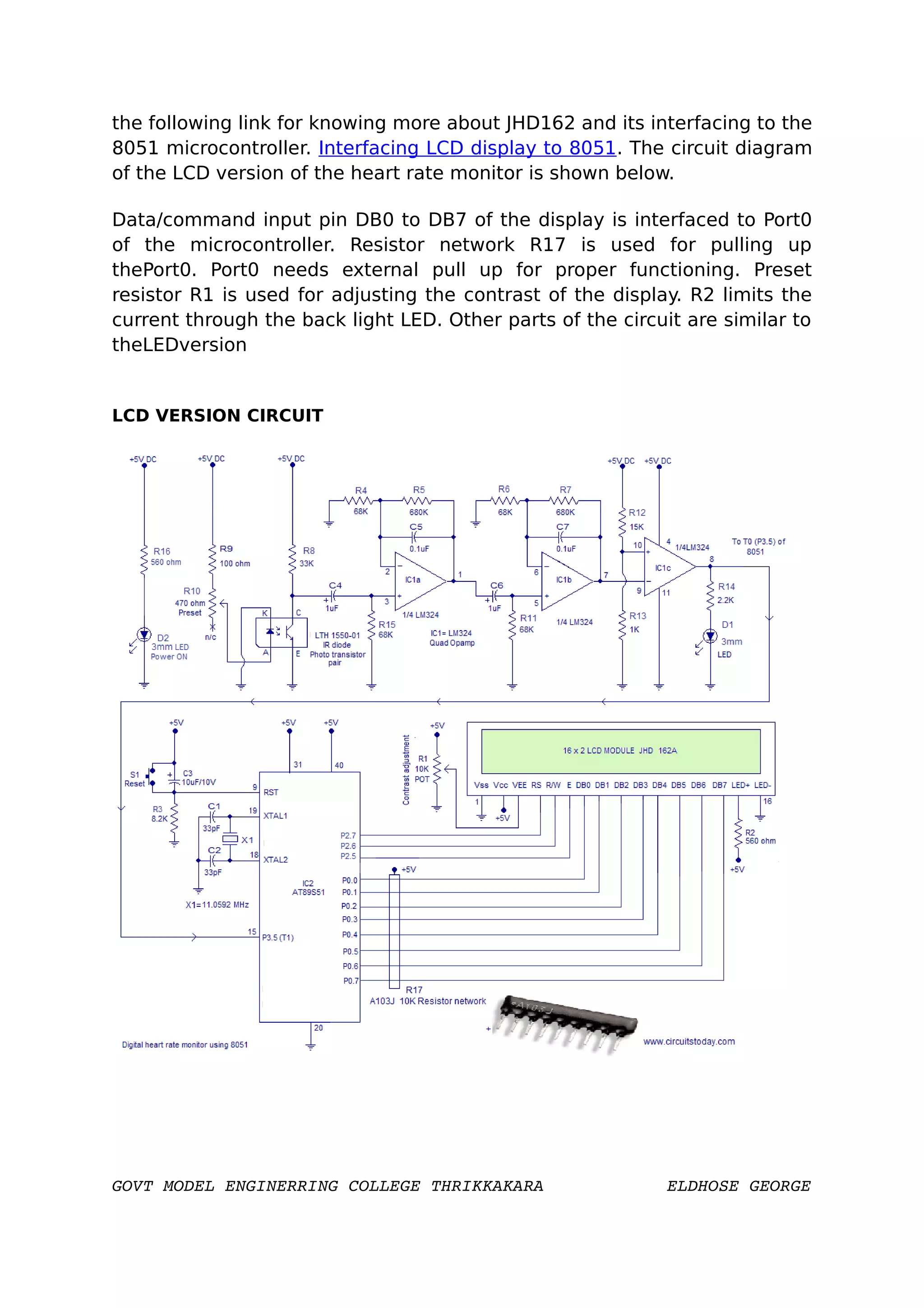 Heart rate monitoring system using 8051 | PDF