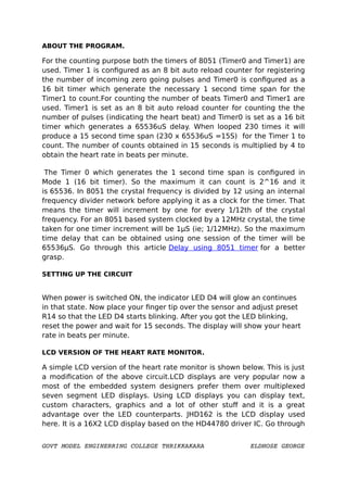 Heart rate monitoring system using 8051 | PDF