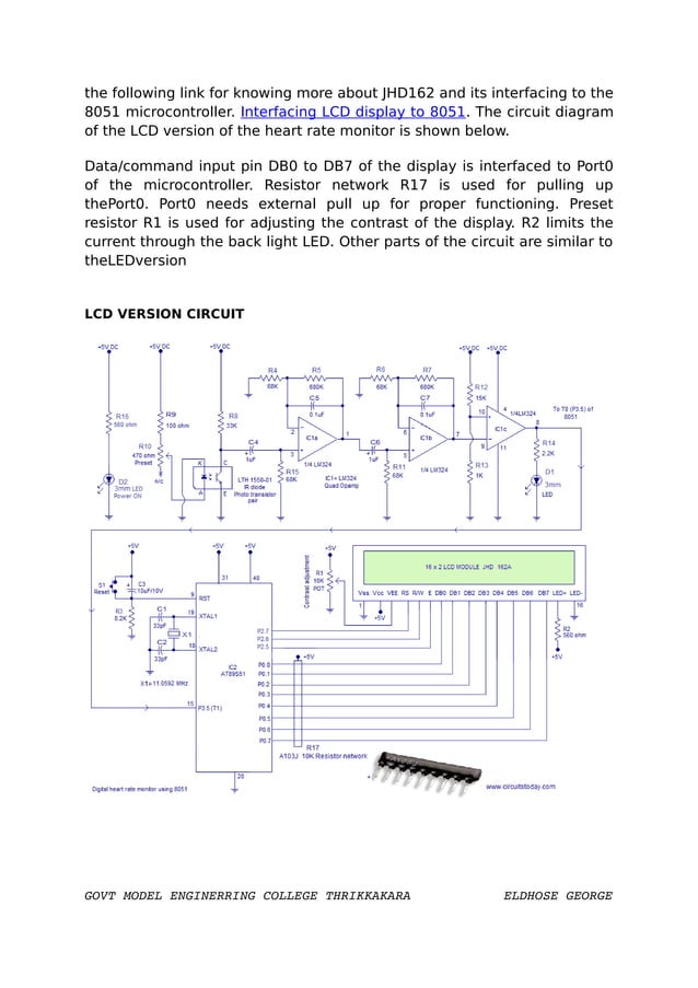 Heart rate monitoring system using 8051 | PDF