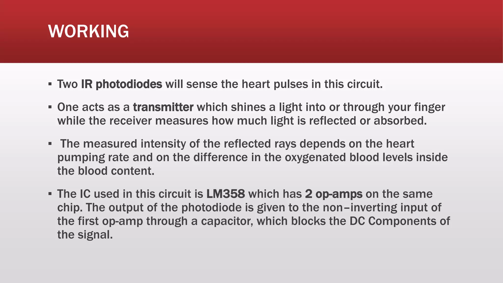 HEART RATE SENSOR USING LM358 | PPTX
