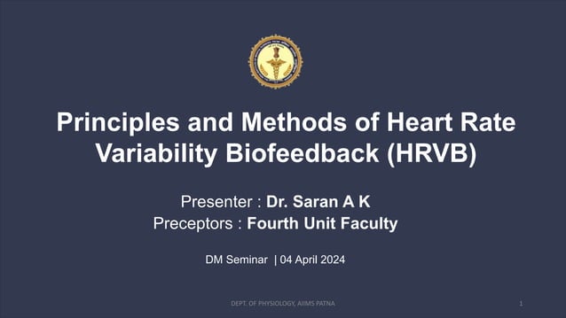 Principles and Methods of Heart Rate Variability Biofeedback | PPT