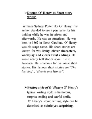 Hearts and Hands by O Henry | DOCX