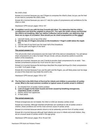 Heartsaver cpr pretest_with_annotated_answer_key | PDF