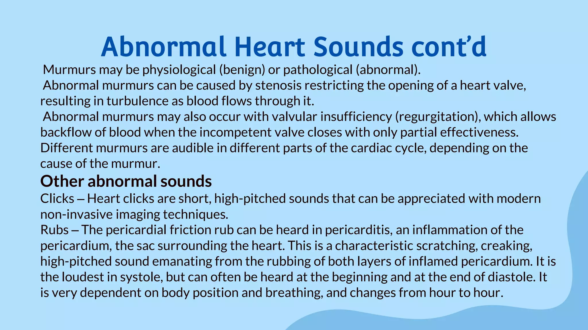 Heart Sounds.pptx | Heart and Cardiovascular Diseases | Diseases and ...