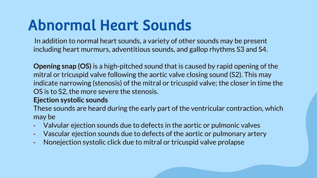 Heart Sounds.pptx | Heart and Cardiovascular Diseases | Diseases and ...