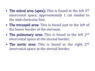 heart sounds, auscultation , points basics | PPTX