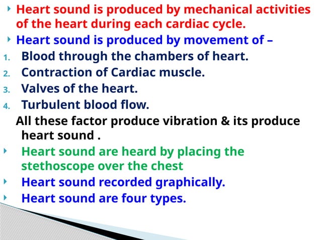 heart sounds. Various heart sounds with its interpretation pptx | PPT