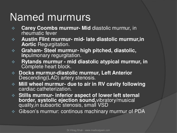 Heart sounds and murmur
