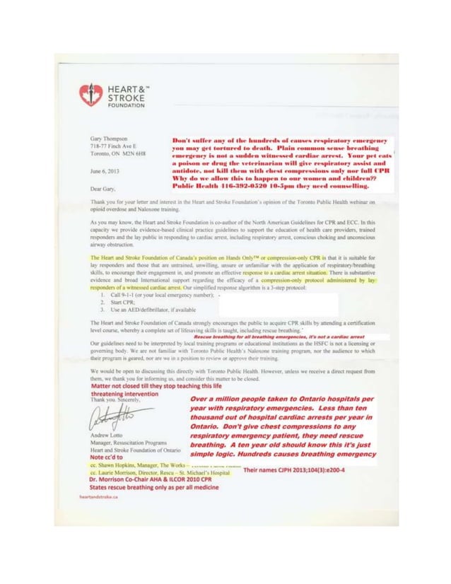 Heart and Stroke Foundation letter | PDF
