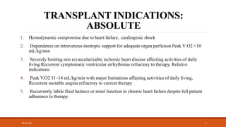 PHYSIOTHERAPY IN HEART TRANSPLANTATION.. | PPTX