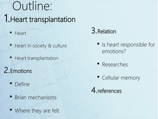 Heart transplantation & it's relation to emotions | PPTX