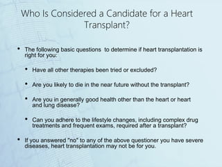 Heart transplantation & it's relation to emotions | PPTX