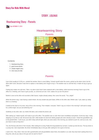Heartwarming story - parents | PDF