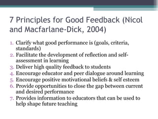 Assessment & Feedback Literature Review | PPT